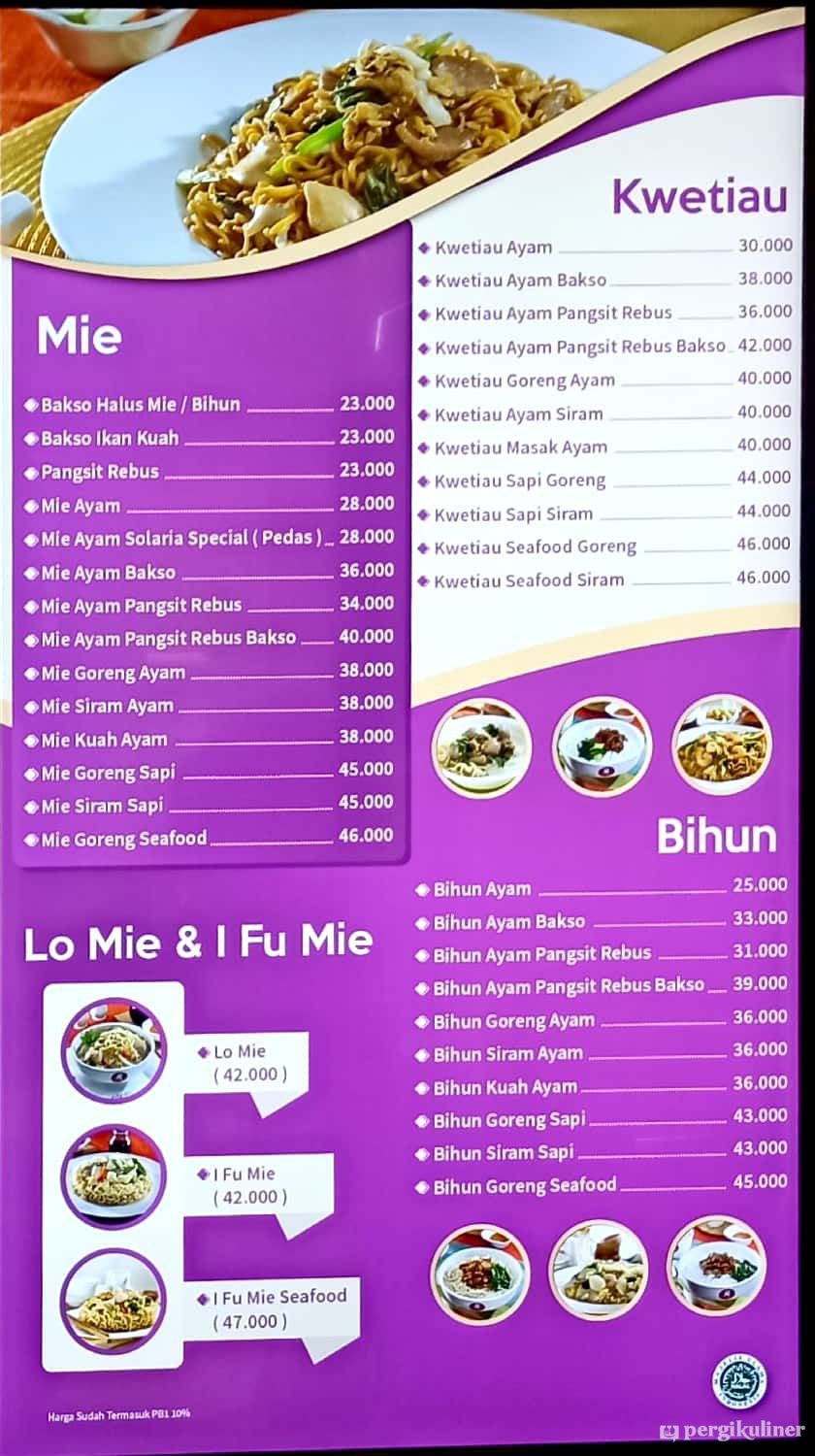 100 Daftar Harga Menu Solaria Terbaru 2025 Hargaria